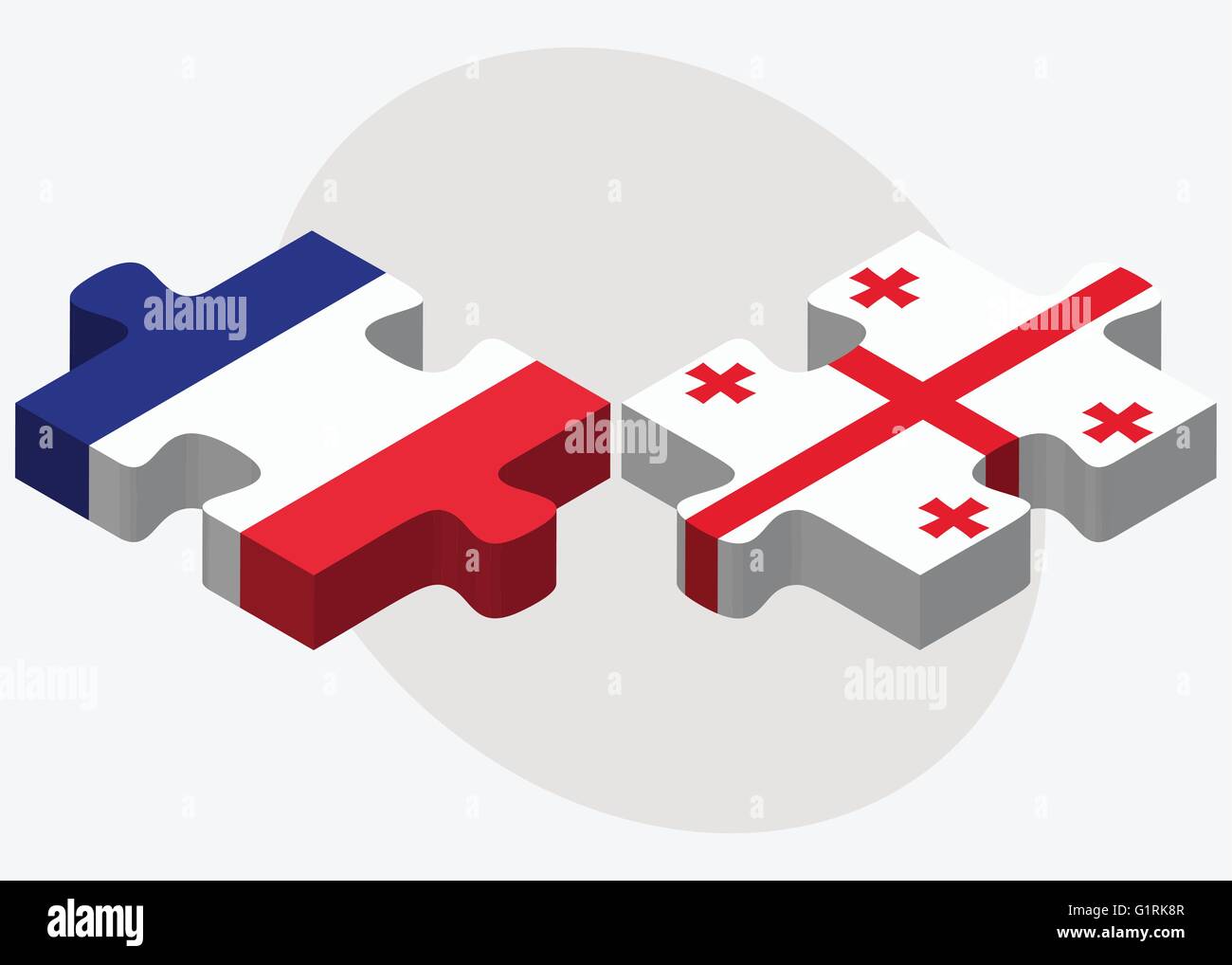France and Georgia Flags in puzzle isolated on white background Stock ...