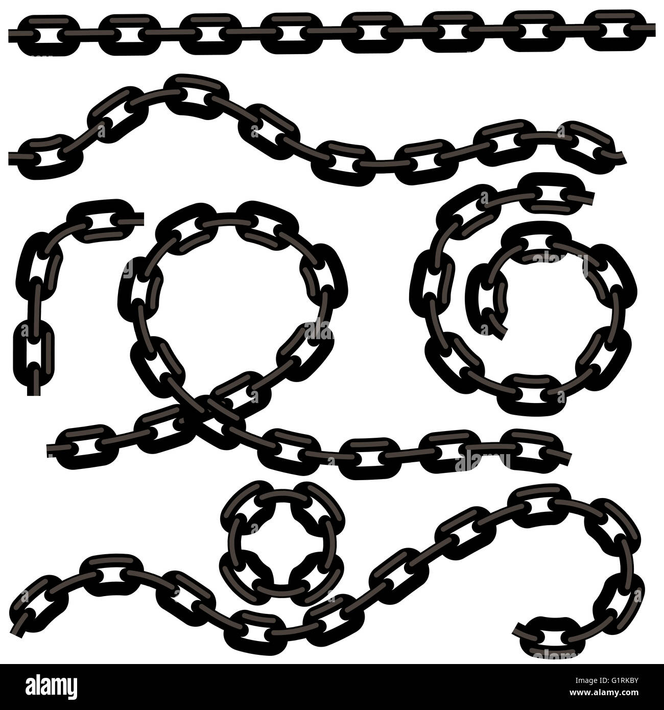 Metal Chain Set Isolated Stock Photo - Alamy