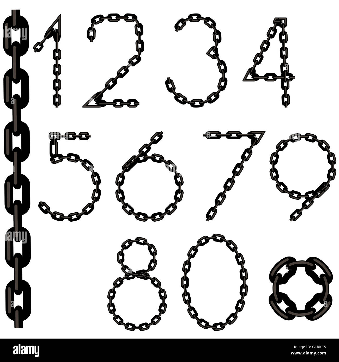 Chain Number Collection Isolated Stock Photo - Alamy