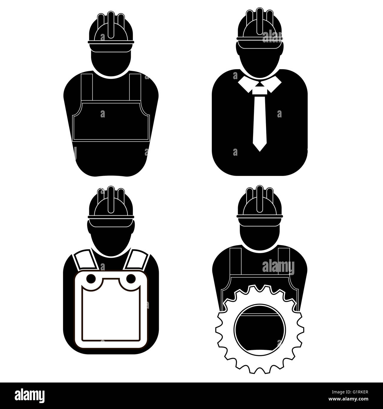 Builder Icon Set Stock Photo - Alamy