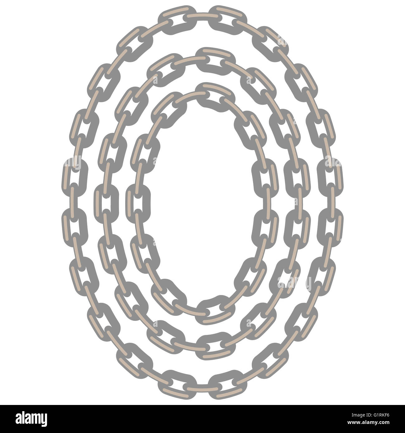 Set of Oval Chain Frames Isolated Stock Photo - Alamy