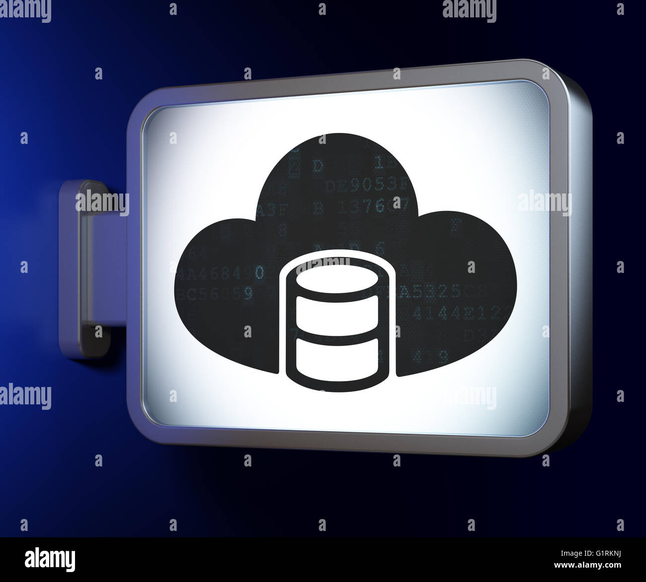 Programming concept: Database With Cloud on billboard background Stock ...