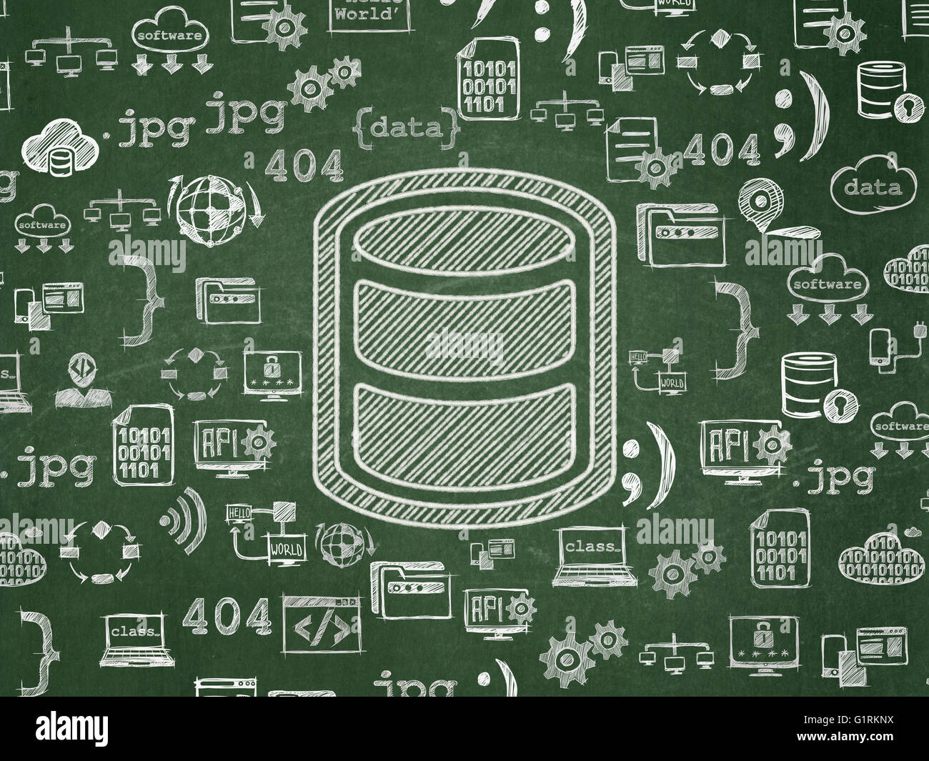 Database concept: Database on School board background Stock Photo - Alamy