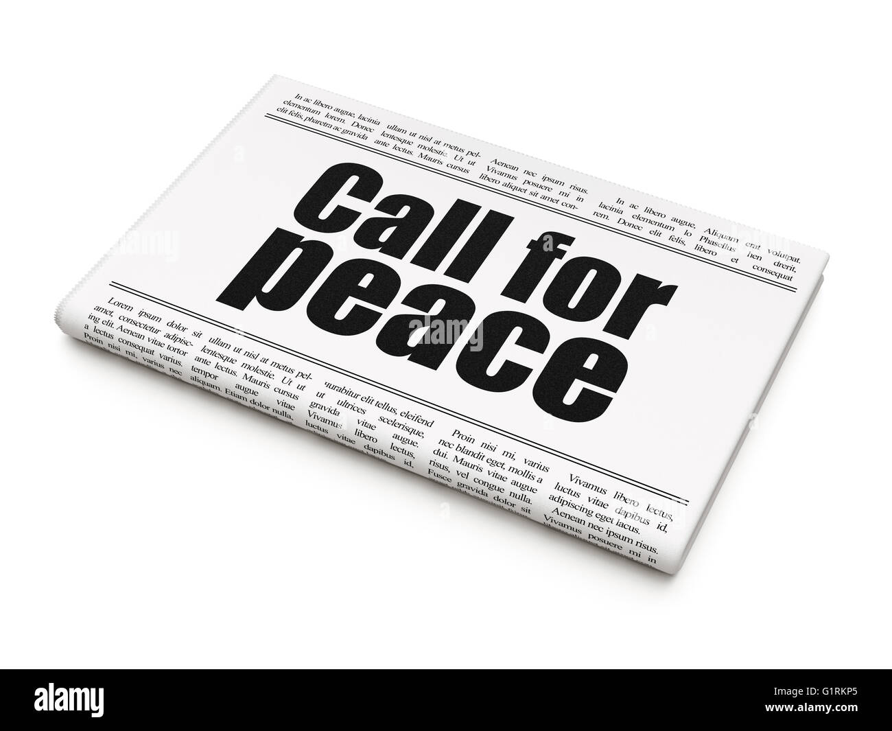 Politics concept: newspaper headline Call For Peace Stock Photo - Alamy