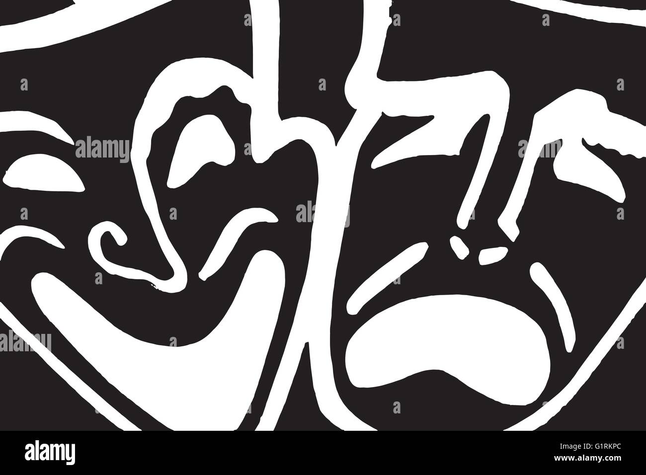 Black and white comedy and drama theater signs Stock Vector Image & Art ...