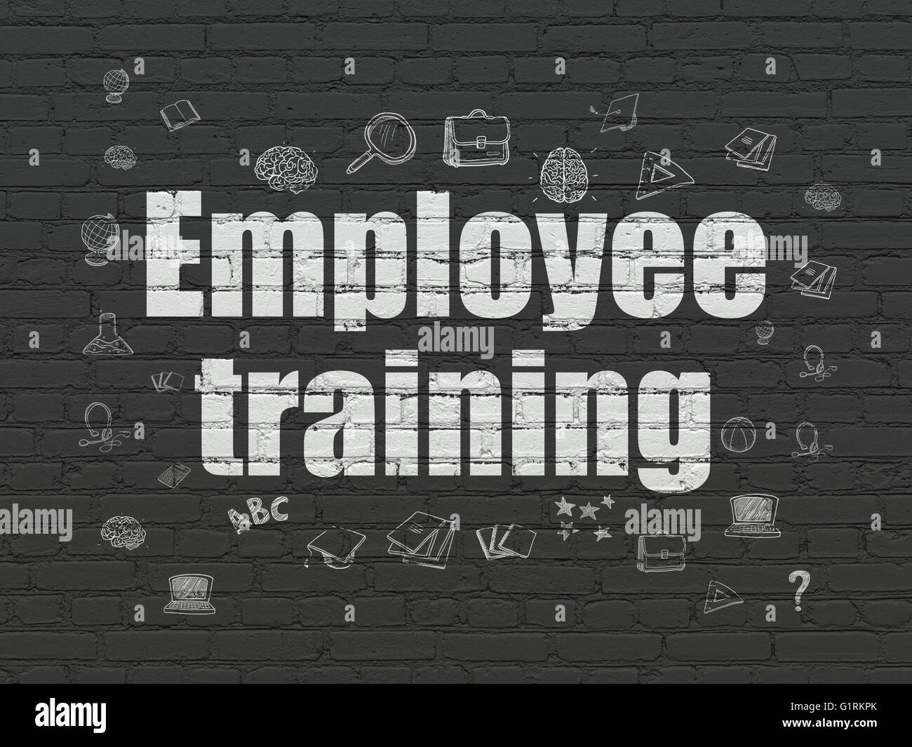 Learning concept: Employee Training on wall background Stock Photo - Alamy