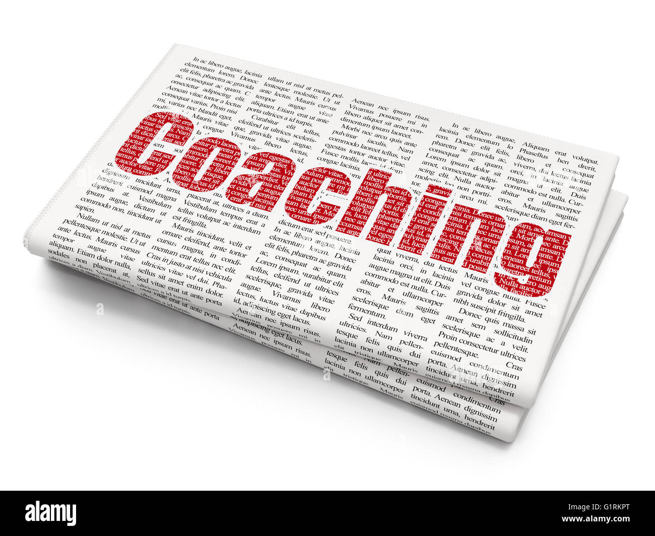Learning concept: Coaching on Newspaper background Stock Photo - Alamy