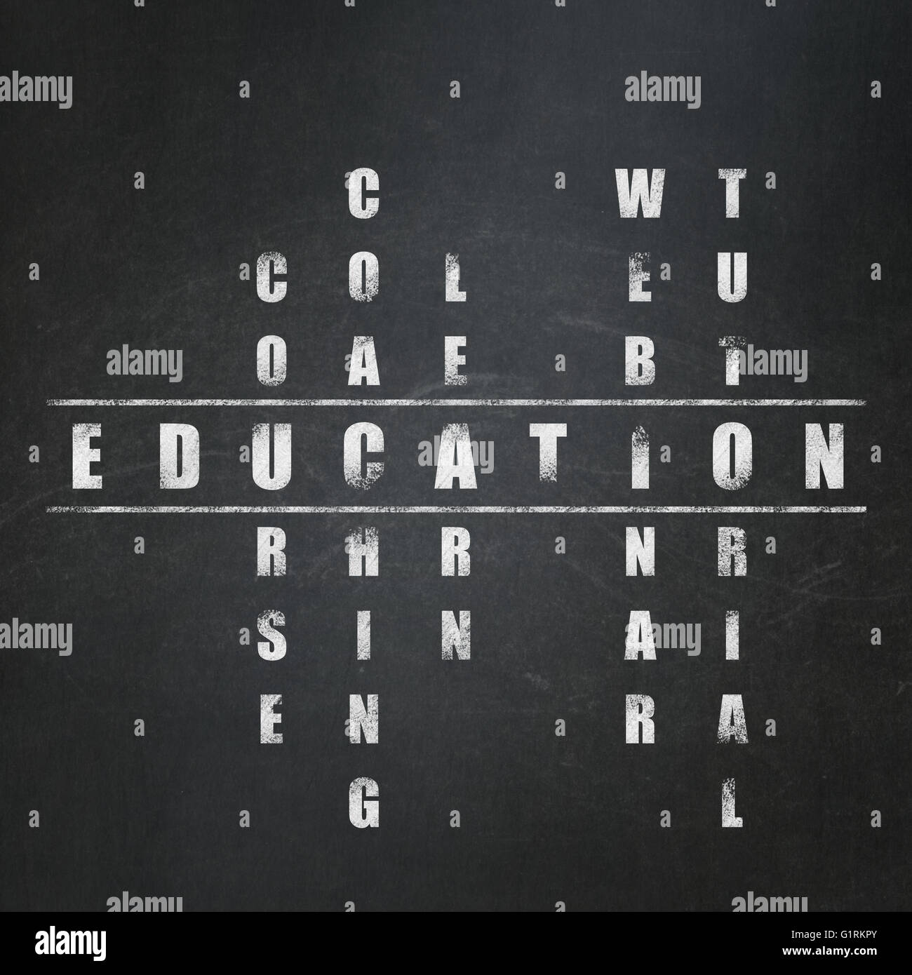 Learning concept: Education in Crossword Puzzle Stock Photo - Alamy