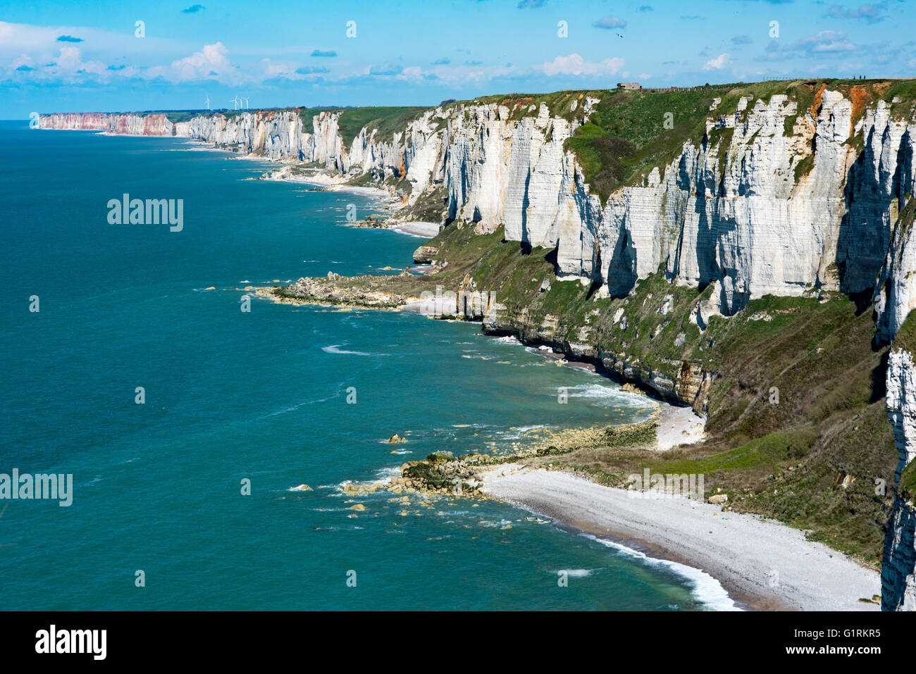 White cliffs of Alabaster Coast at Fecamp, Normandy, France Stock Photo ...