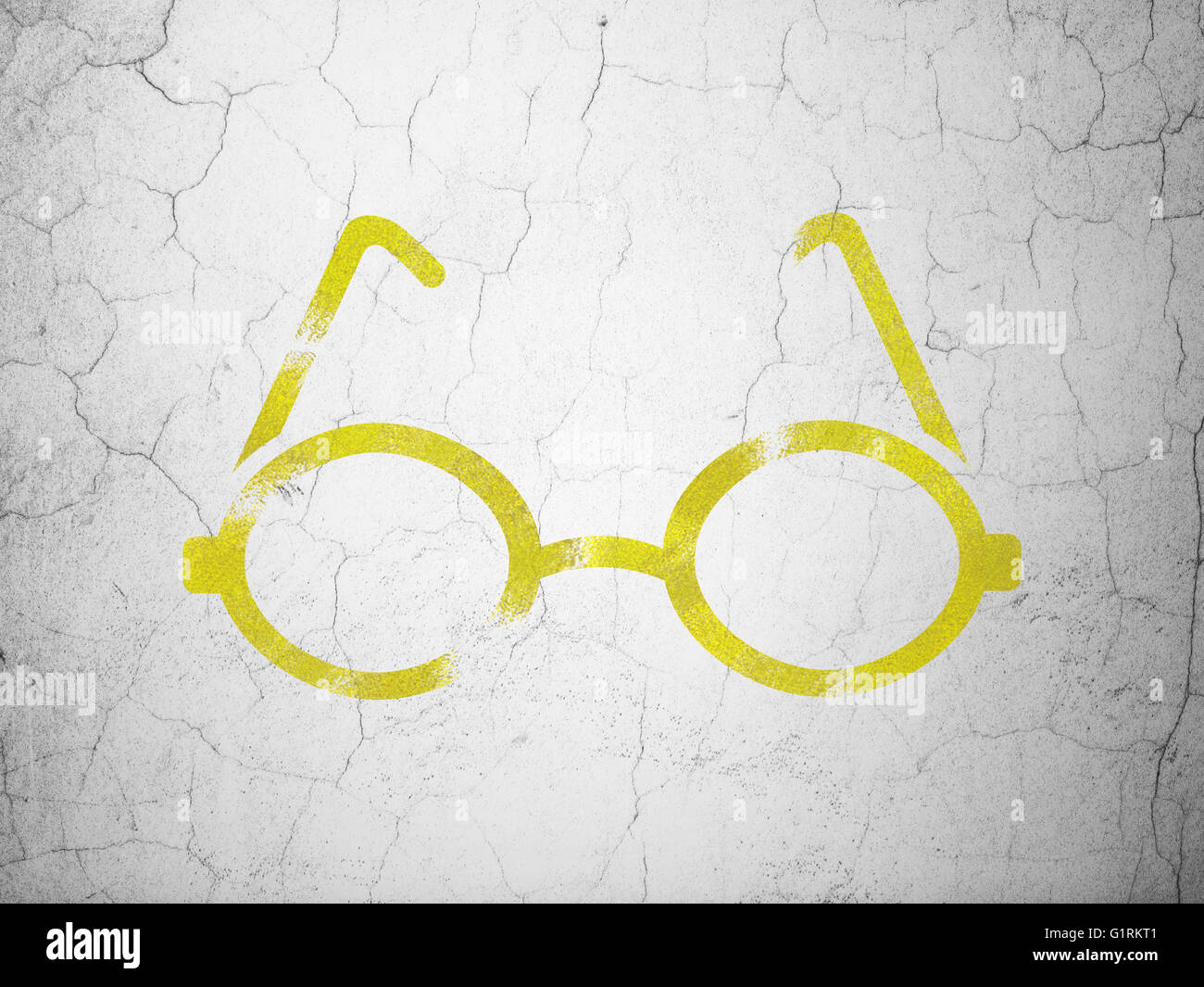 Science concept: Glasses on wall background Stock Photo - Alamy