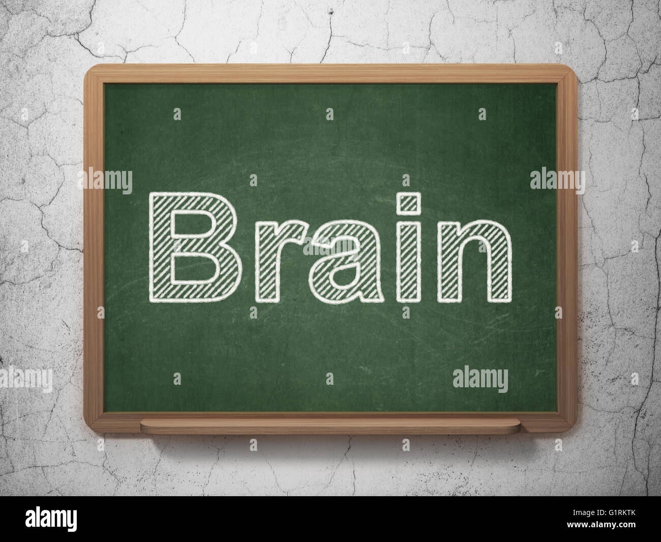 Health concept: Brain on chalkboard background Stock Photo - Alamy