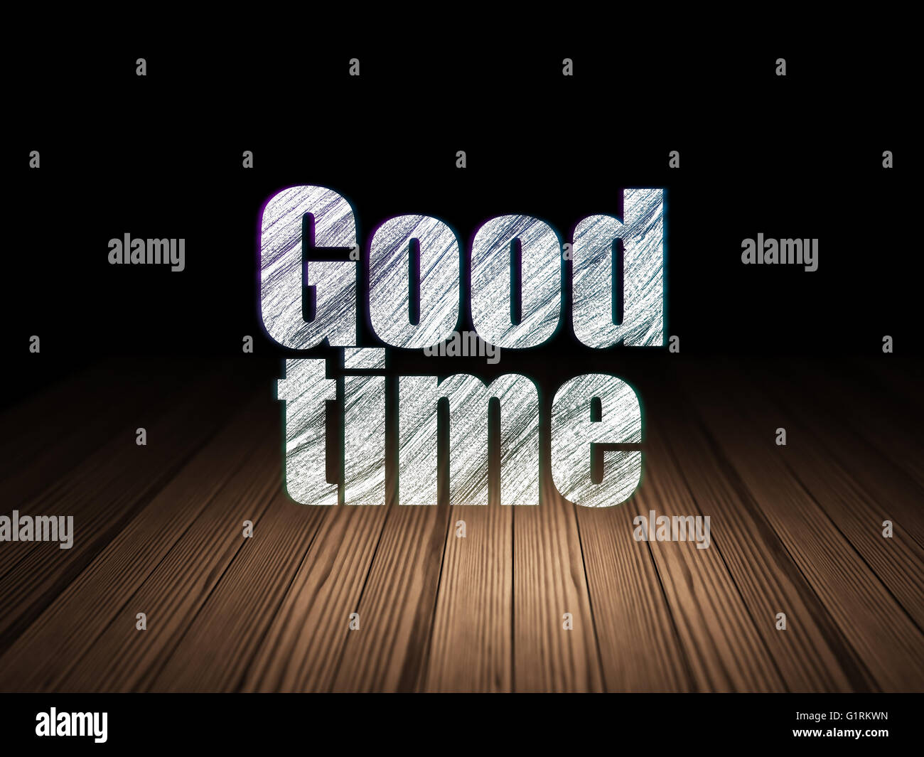 Timeline concept: Good Time in grunge dark room Stock Photo - Alamy