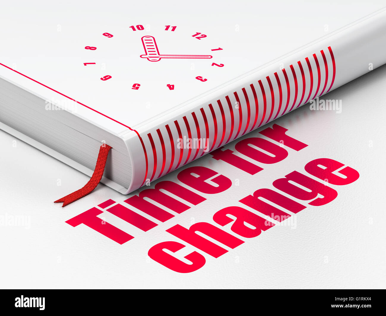 Time concept: book Clock, Time for Change on white background Stock ...