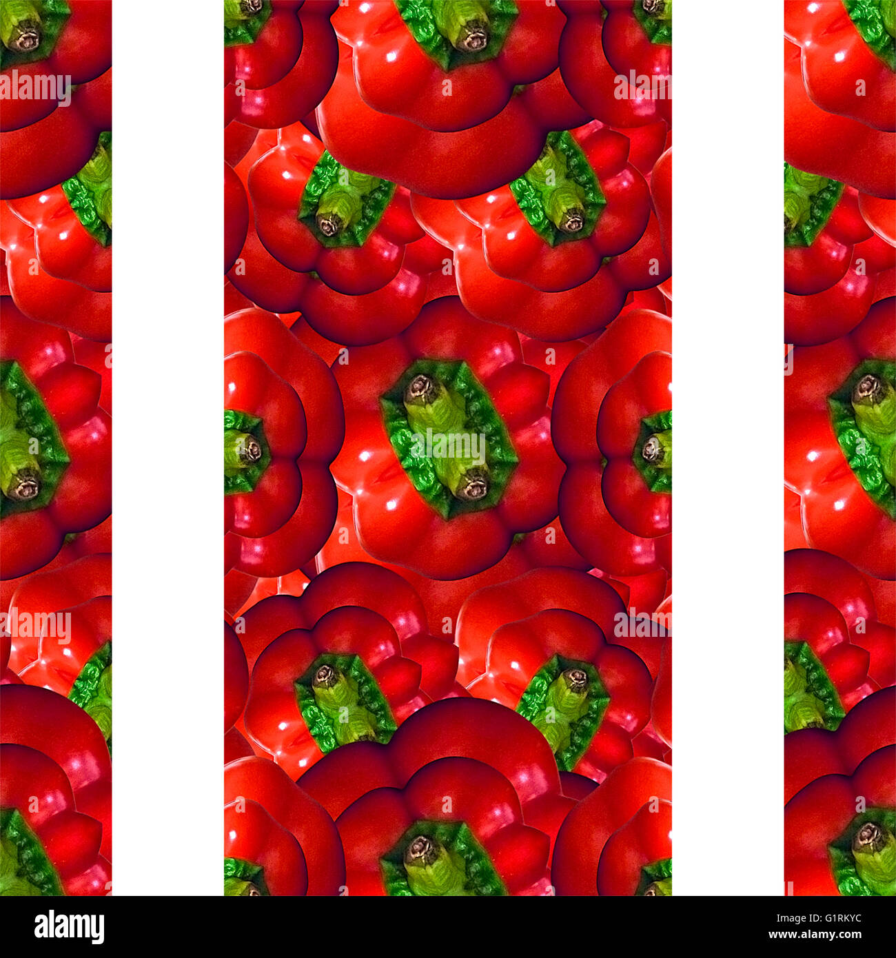 White background with decorated vegetable pattern design borders Stock ...