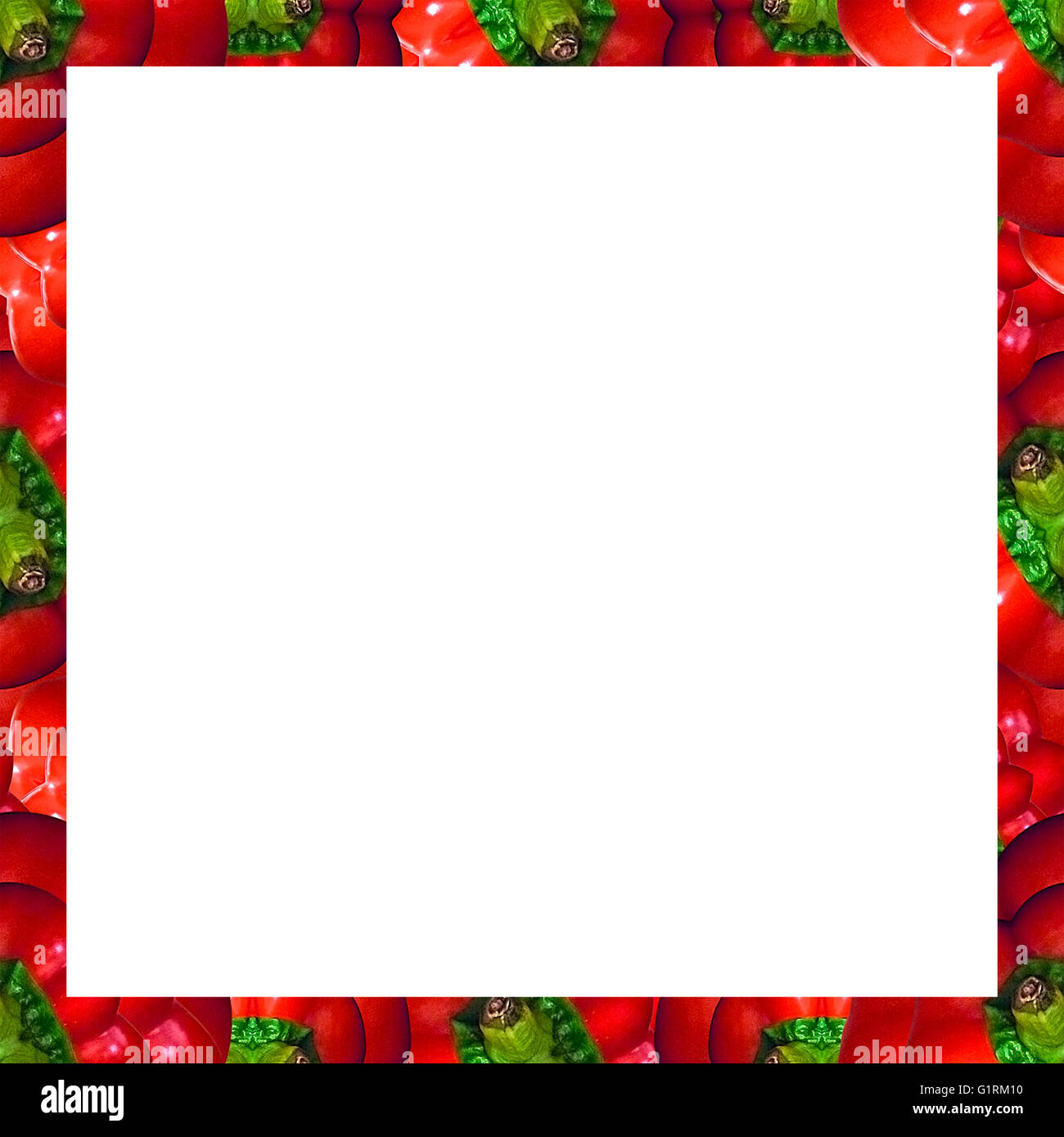 White background with decorated vegetable pattern design borders Stock ...