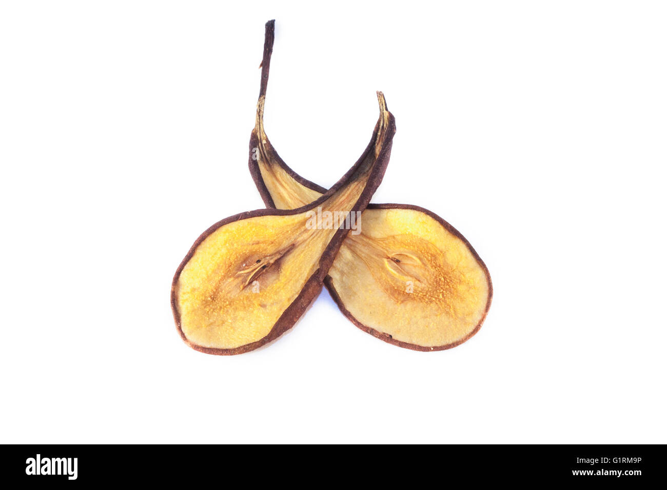 Dry pear fruit, isolated on white background Stock Photo - Alamy