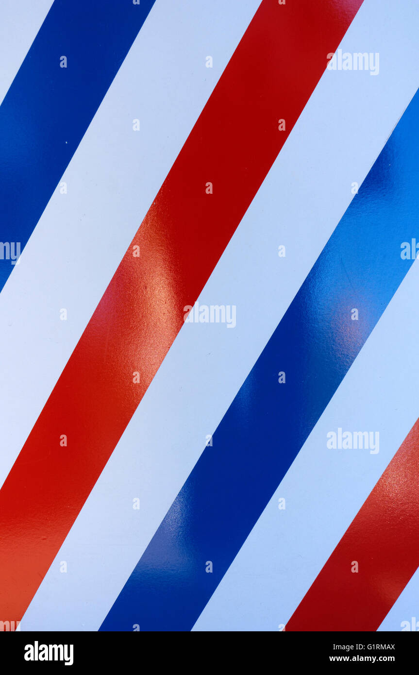 Close up of a striped red, white and blue barber shop background Stock ... Close up of a striped red, white and blue barber shop background Stock ...