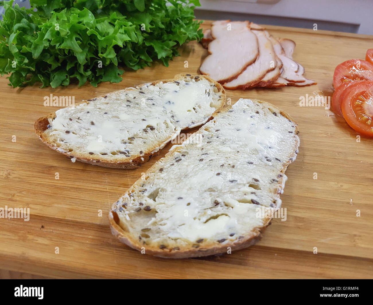 Buttered brown bread slices hi-res stock photography and images - Alamy