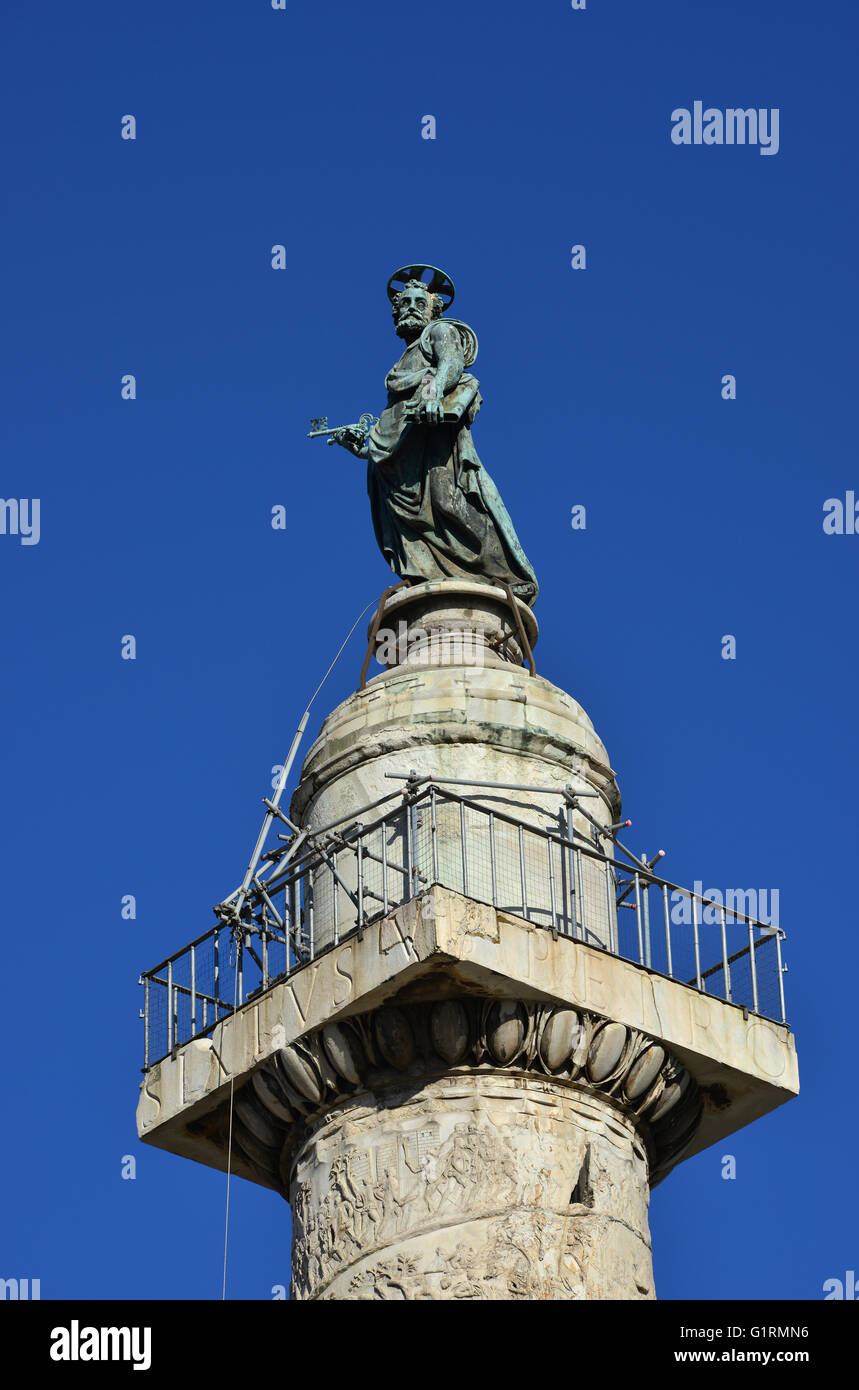St Peter with the Keys of Heaven. Bronze statue of the apostle at the ...