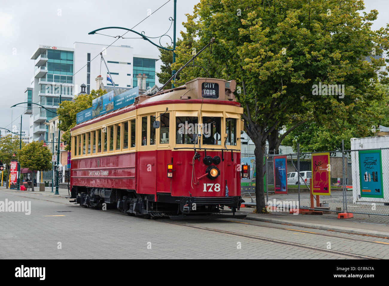 CHRISTCHURCH, NEW ZEALAND - JAN 17, 2016: Christchurch Tramway tram ...