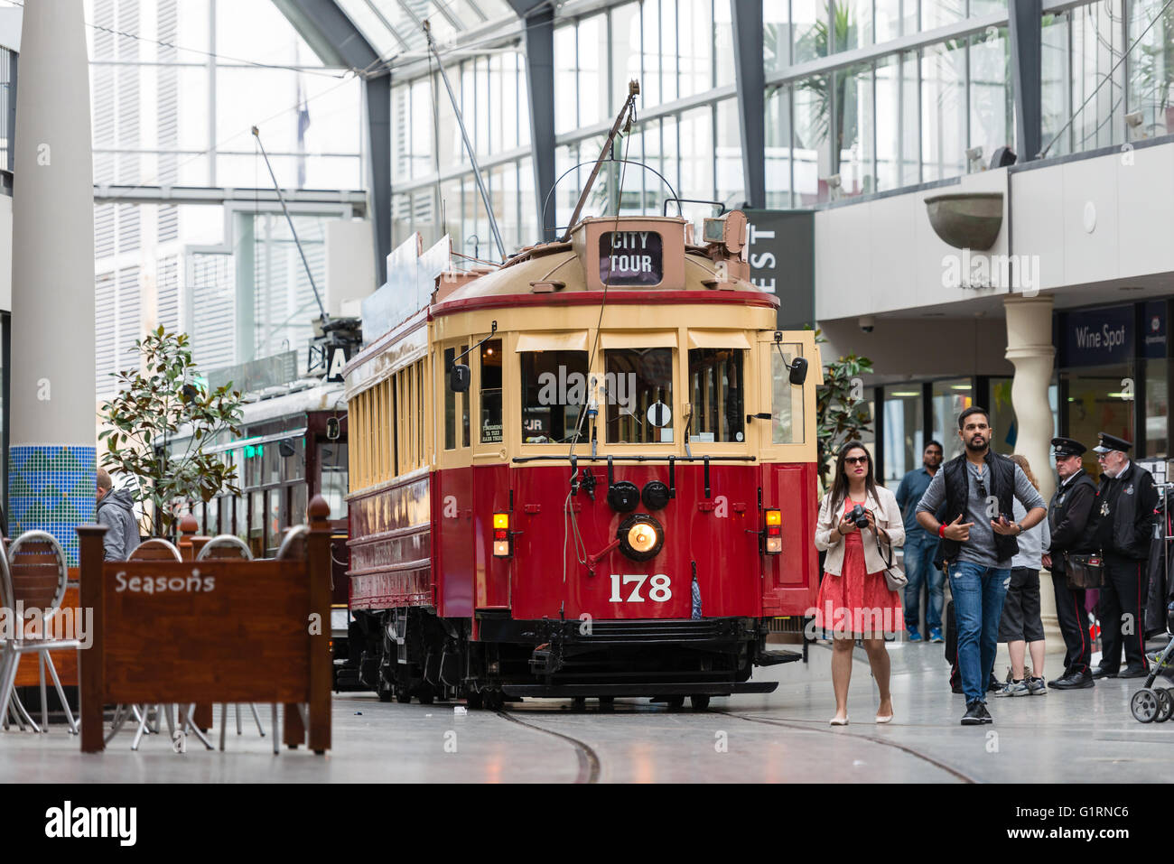 Christchurch sightseeing tram hi-res stock photography and images - Alamy