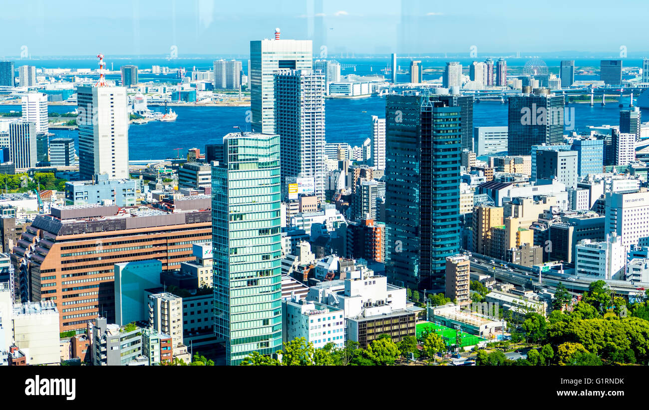 Tokyo, Japan - May 13, 2016 : The full viw of Tokyo city in the summer ...