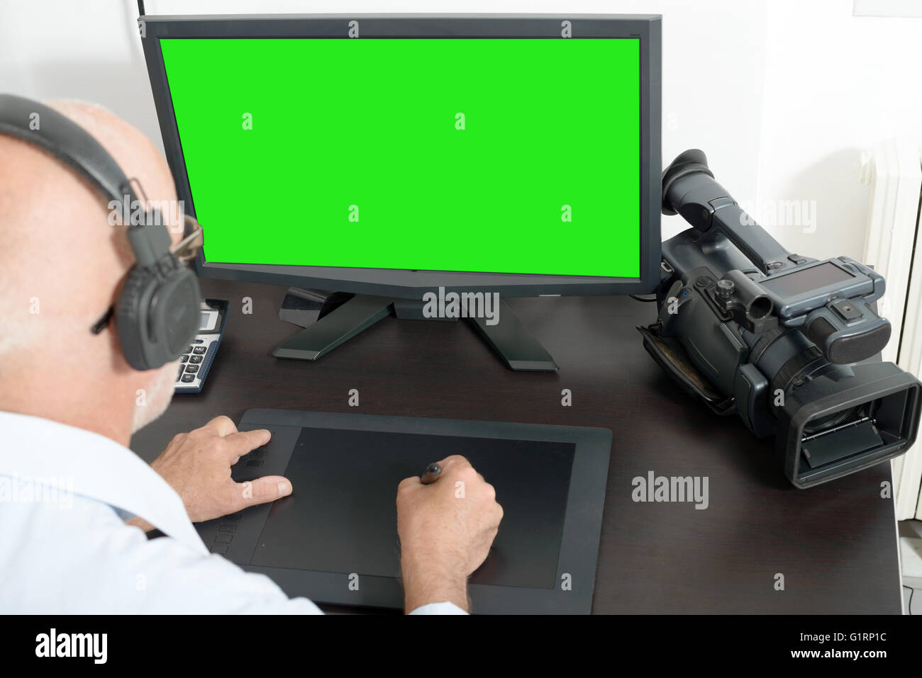 Working in video post production hi-res stock photography and images ...