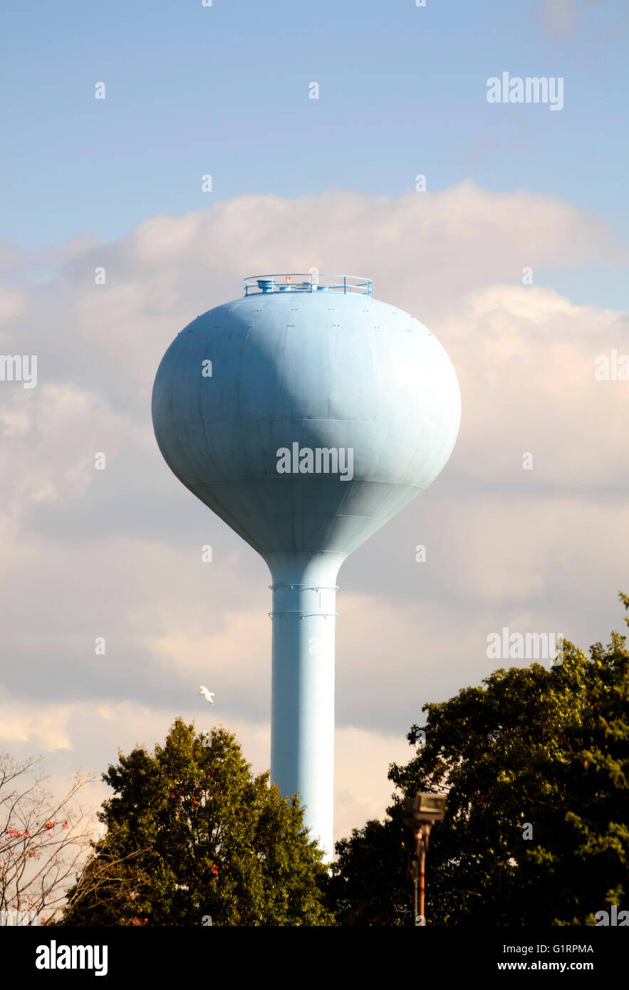 Blue water tower Stock Photo - Alamy