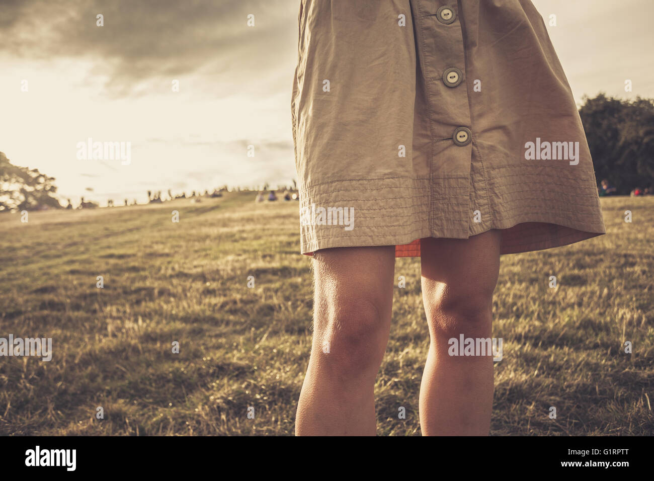 Wind blowing skirt hi-res stock photography and images - Alamy