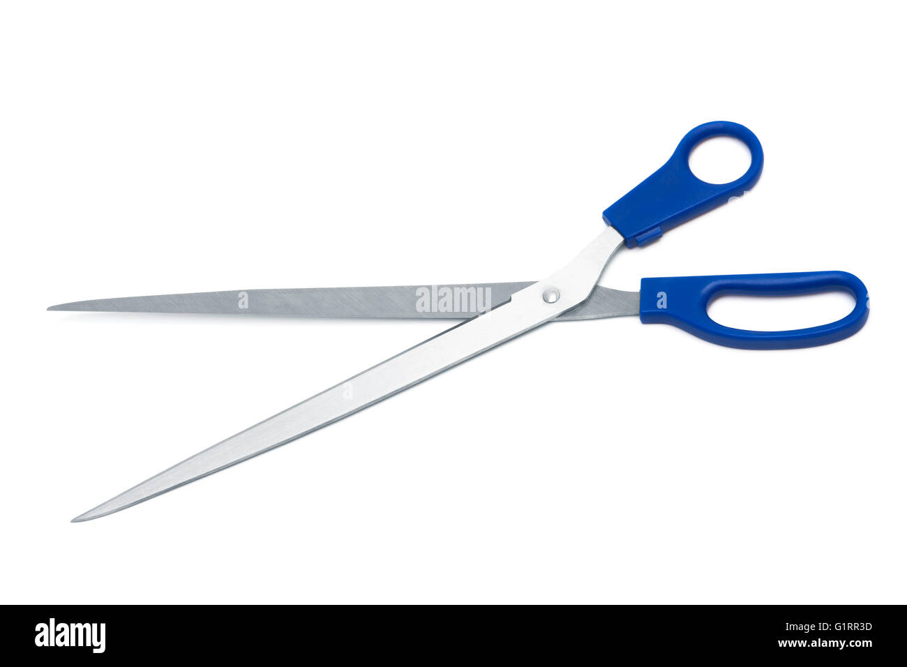 Modern metal scissors on a white background Stock Photo - Alamy