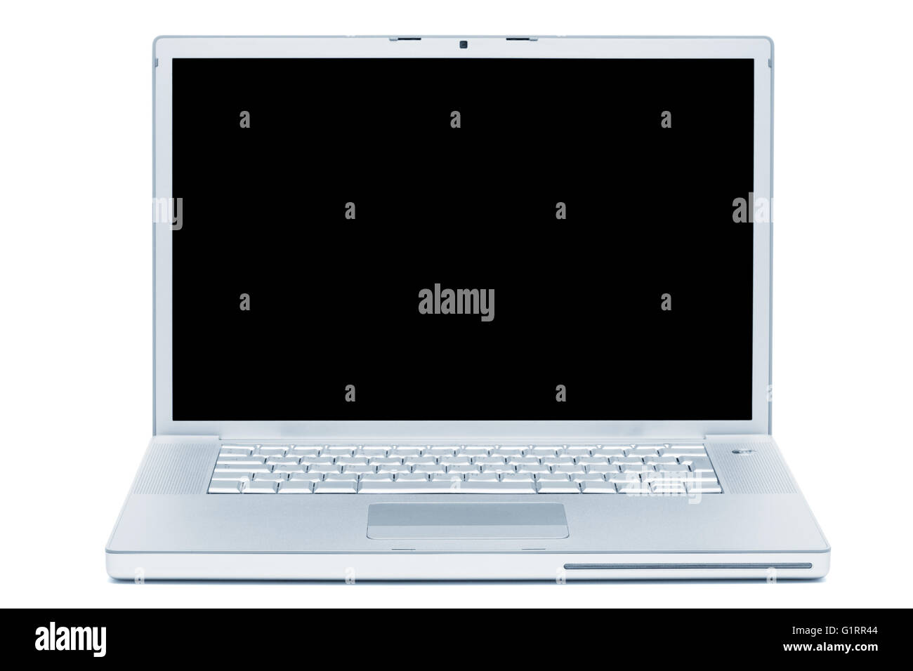new laptop computer on white background Stock Photo - Alamy