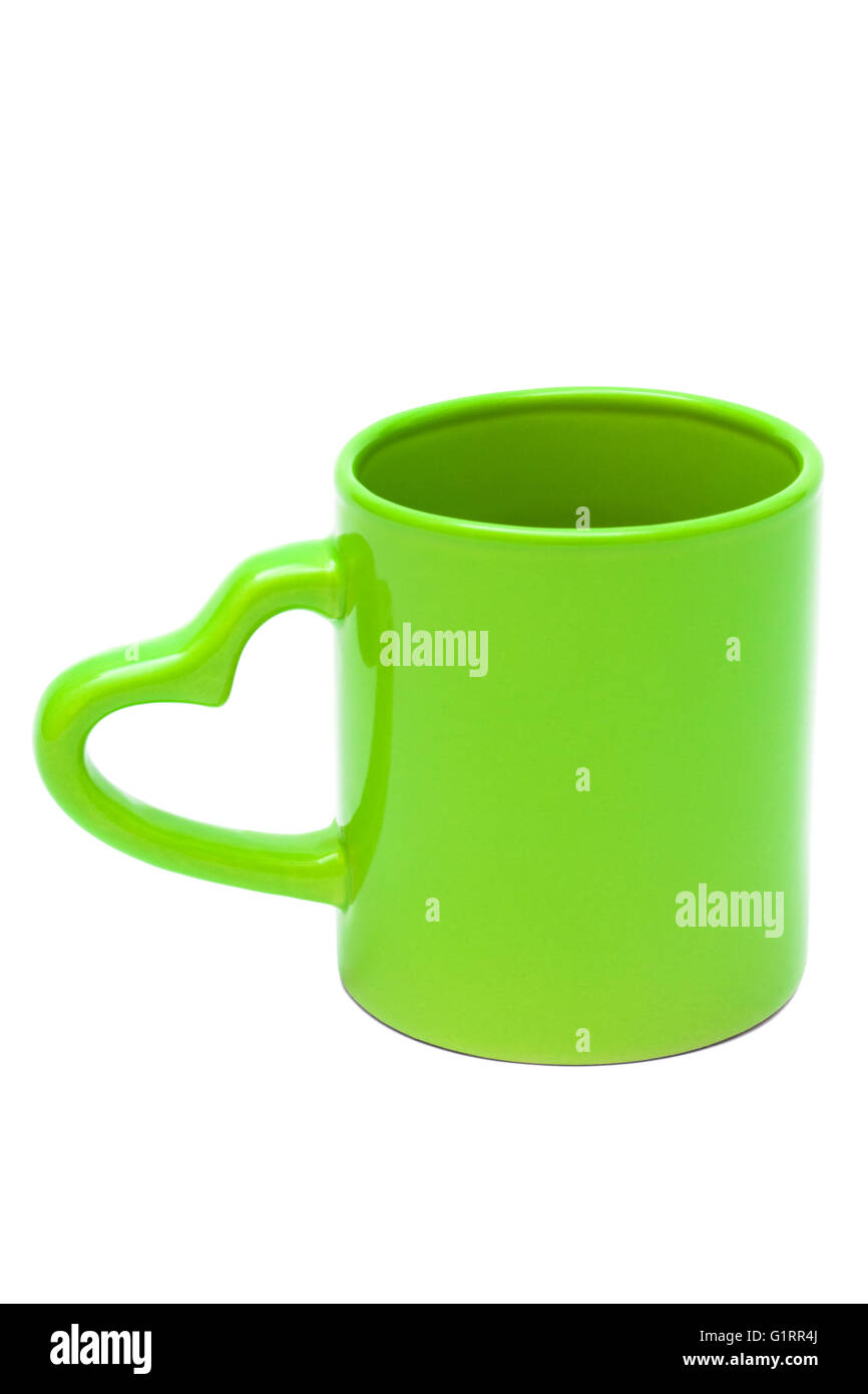 new green mug on a white background Stock Photo - Alamy