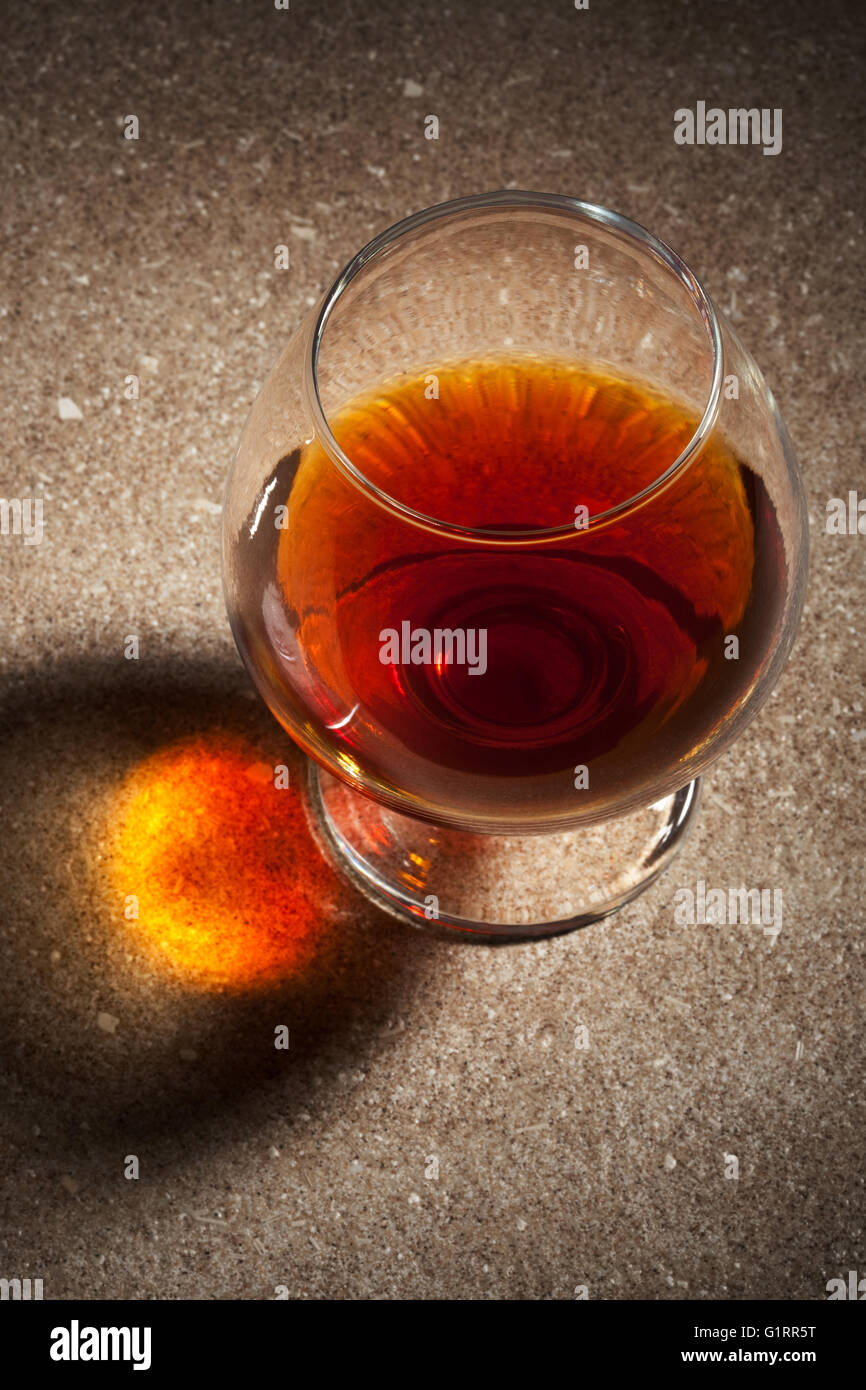 Glass brandy on marble table hi-res stock photography and images - Alamy