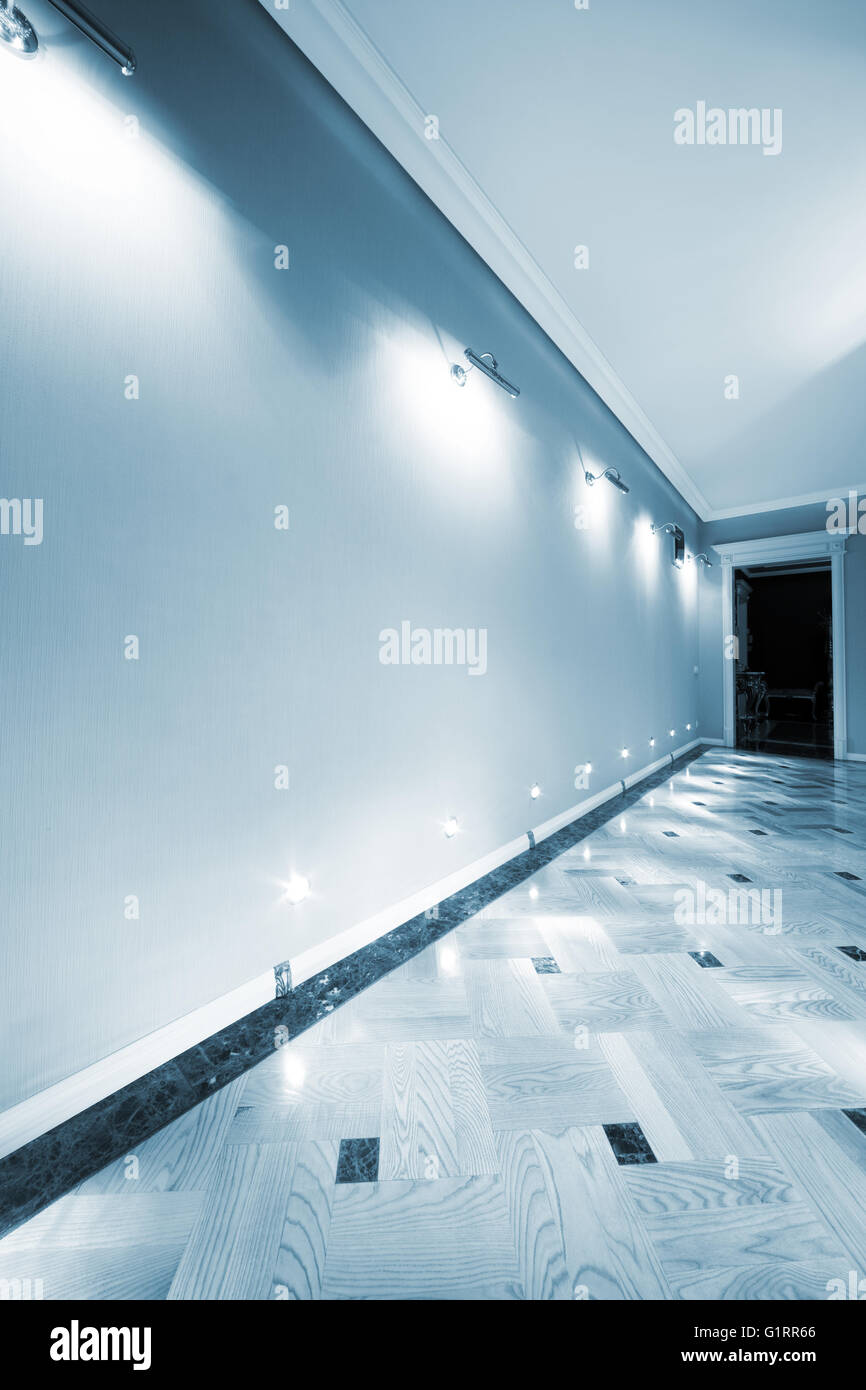 long and beautiful corridor in a modern flat Stock Photo - Alamy