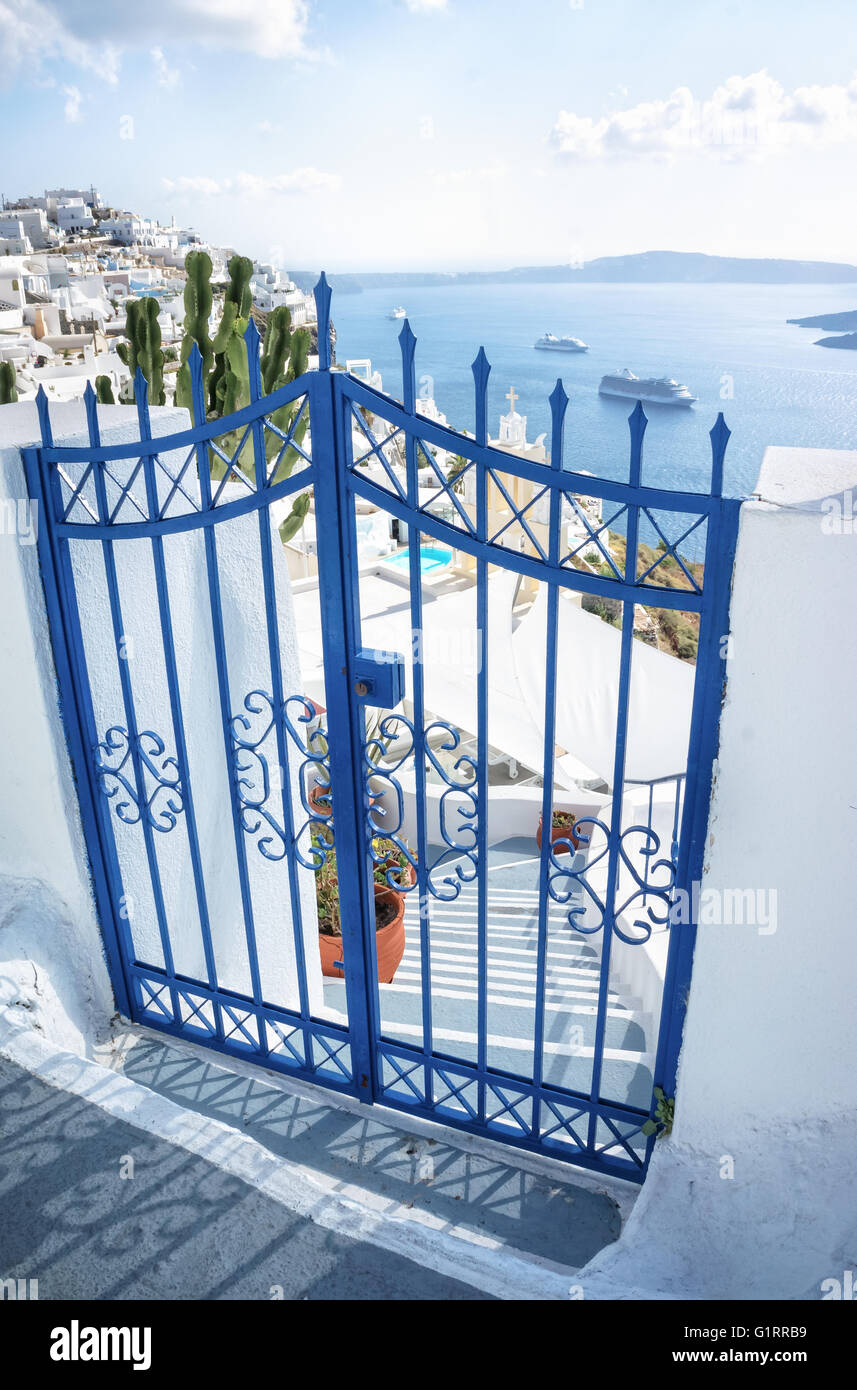 Santorini gate hi-res stock photography and images - Alamy