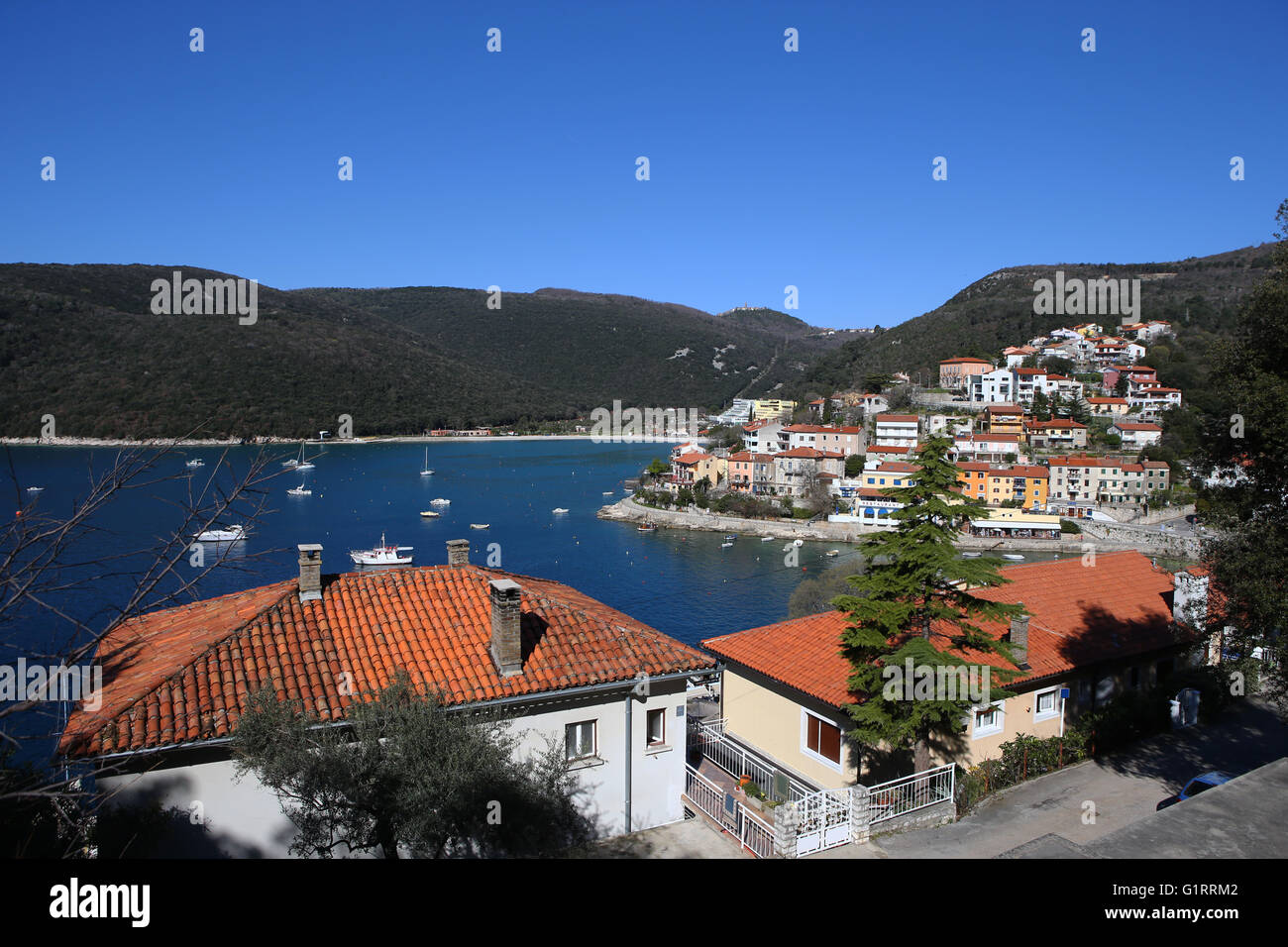 Bird-eye view of Rabac, Istria,Croatia Stock Photo - Alamy