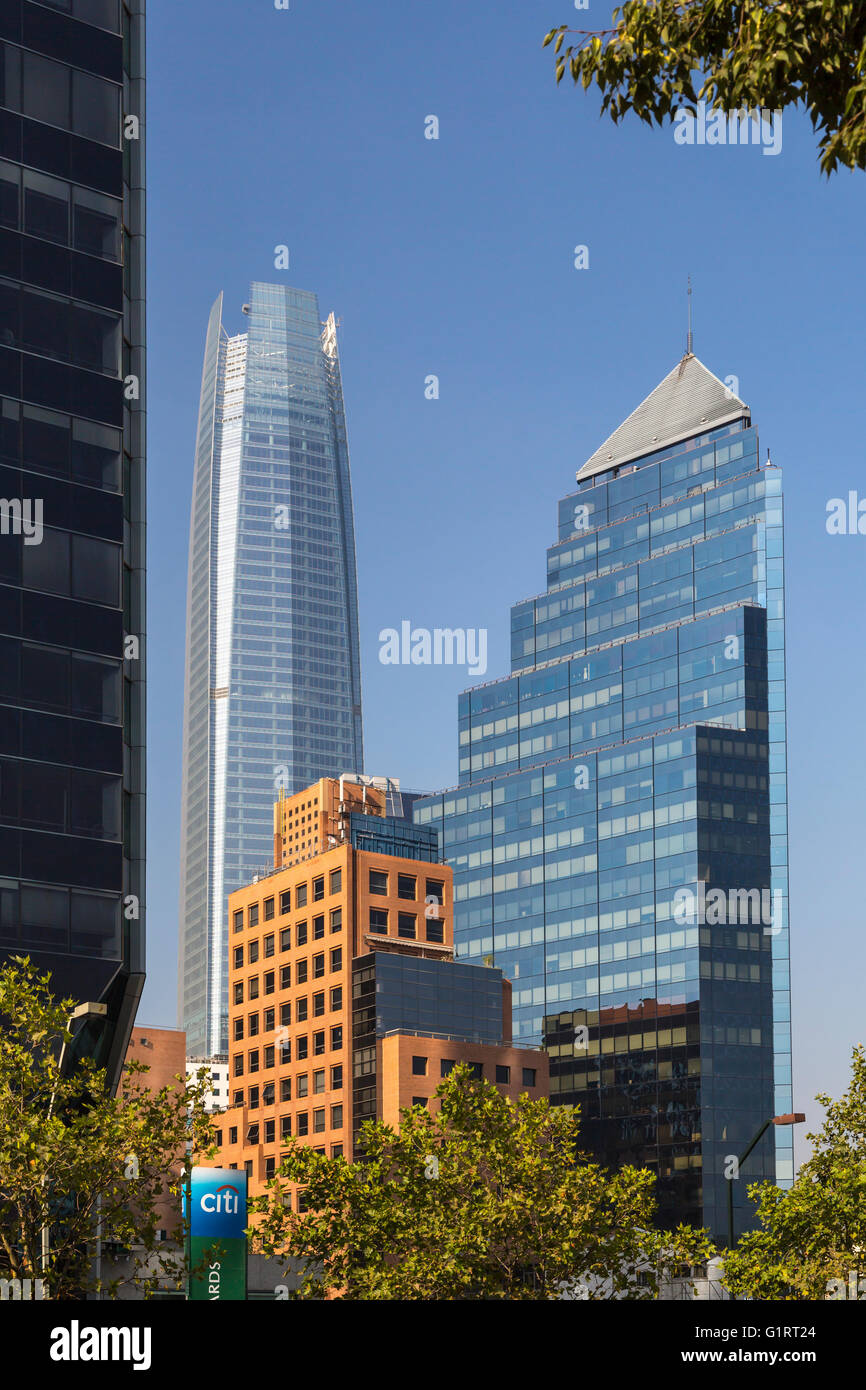 High-rise office towers in the Providencia district of Santiago, Chile ...
