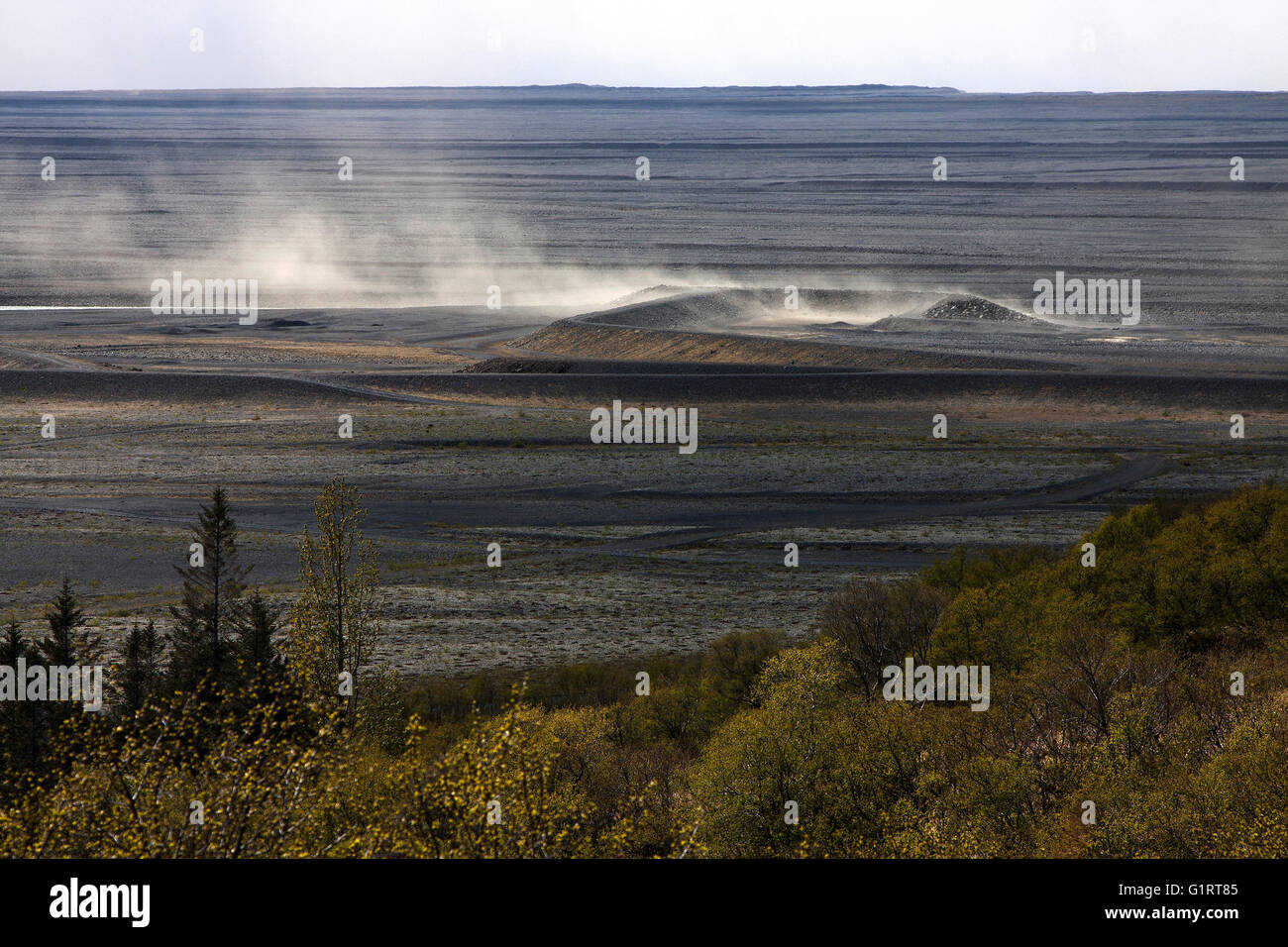 View from Skaftafell to lava sand plain Skeidararsandur at Skaftfell ...