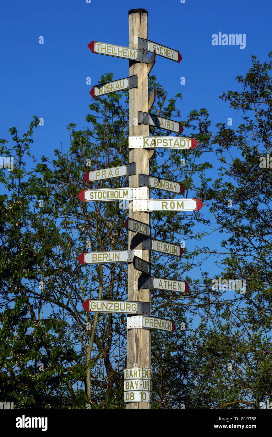 Signpost in Ursberg, Bavaria, Germany Stock Photo - Alamy