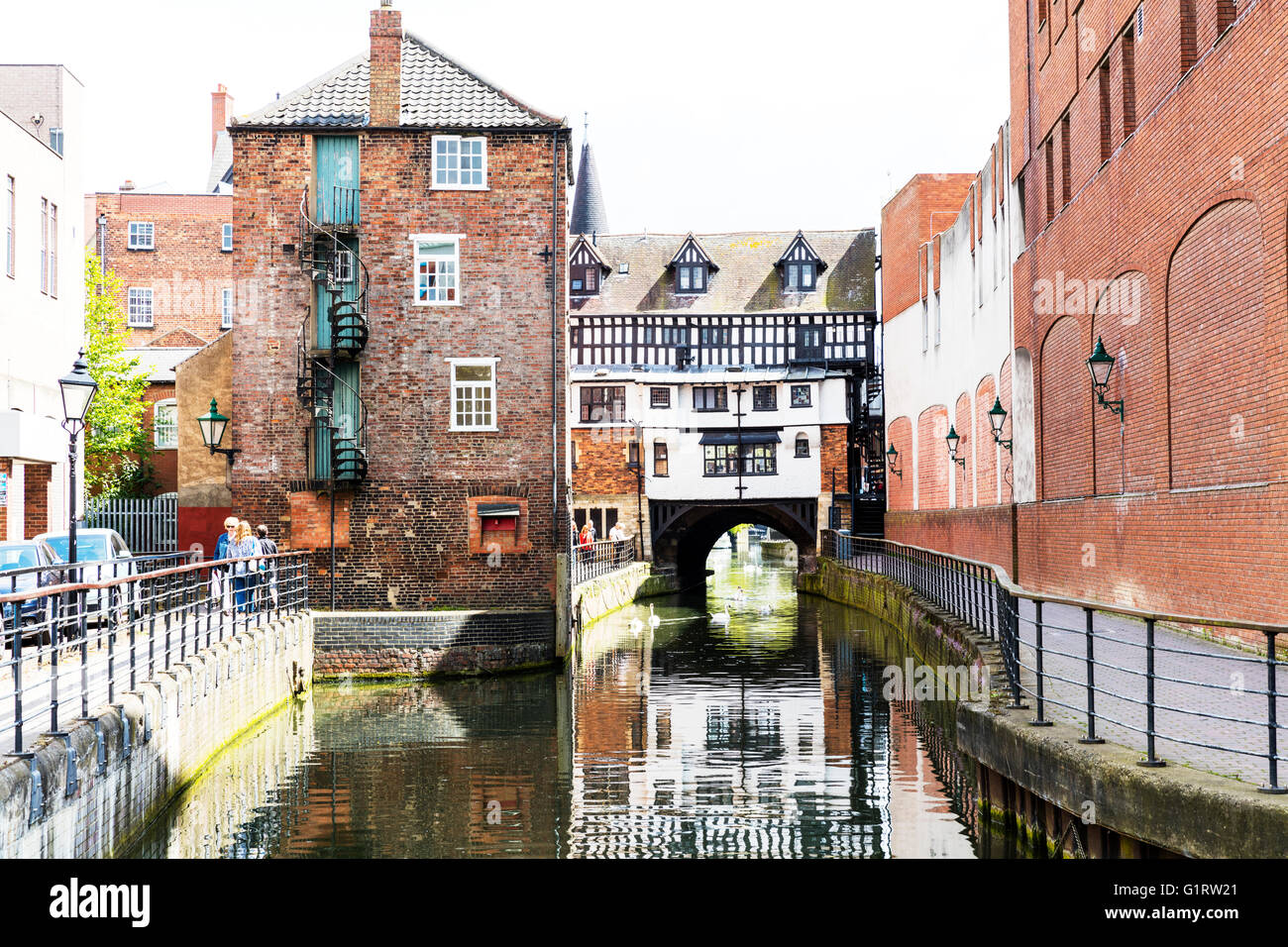 Lincoln City Lincolnshire River Witham & Stokes Cafe only building on ...