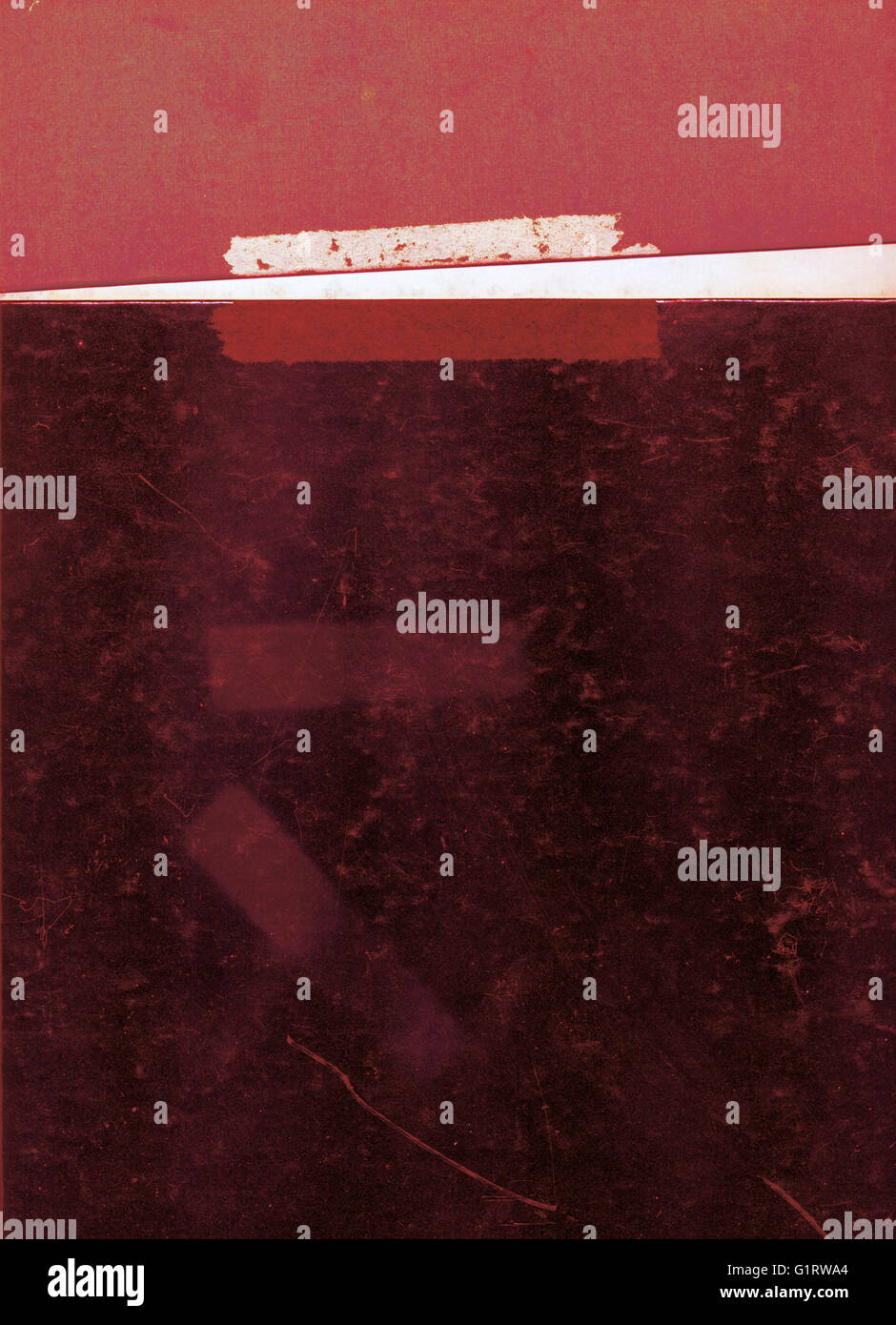 Old dirty red card box with opening lid Stock Photo - Alamy