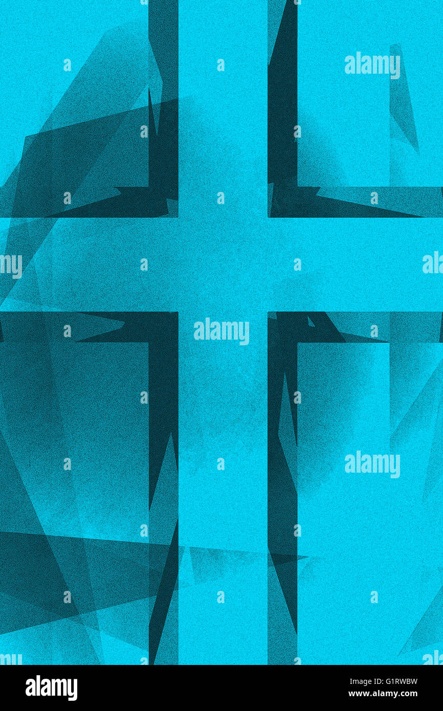Retro blue religious cross Stock Photo - Alamy