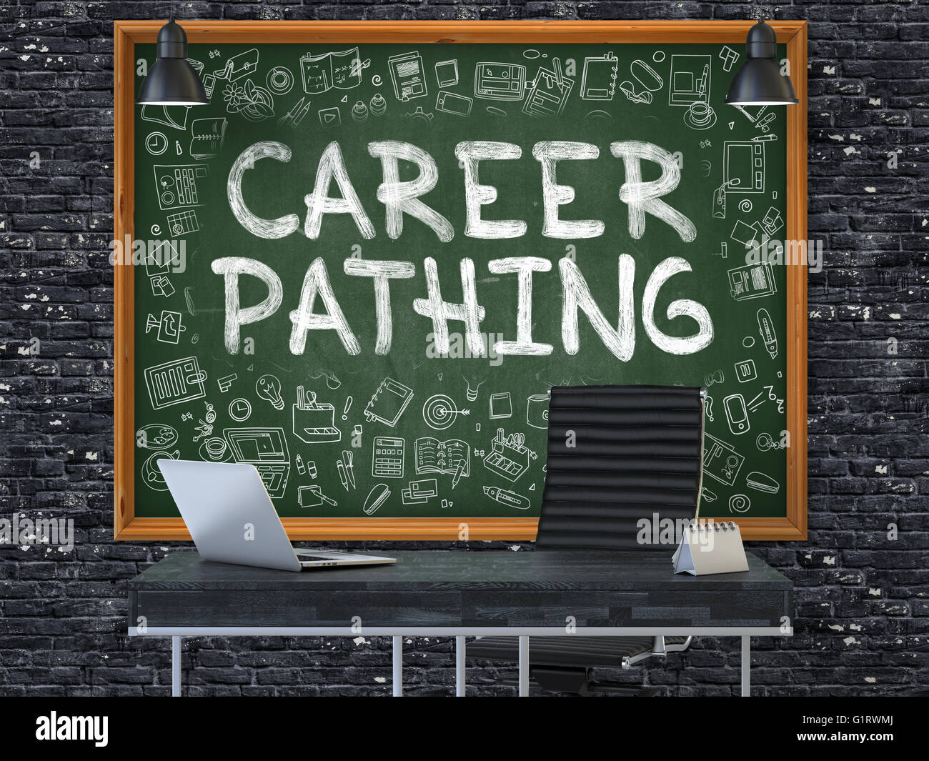 Career Pathing Concept. Doodle Icons on Chalkboard Stock Photo - Alamy