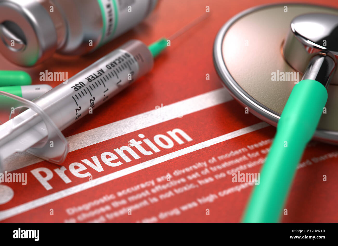 Prevention. Medical Concept on Orange Background Stock Photo - Alamy