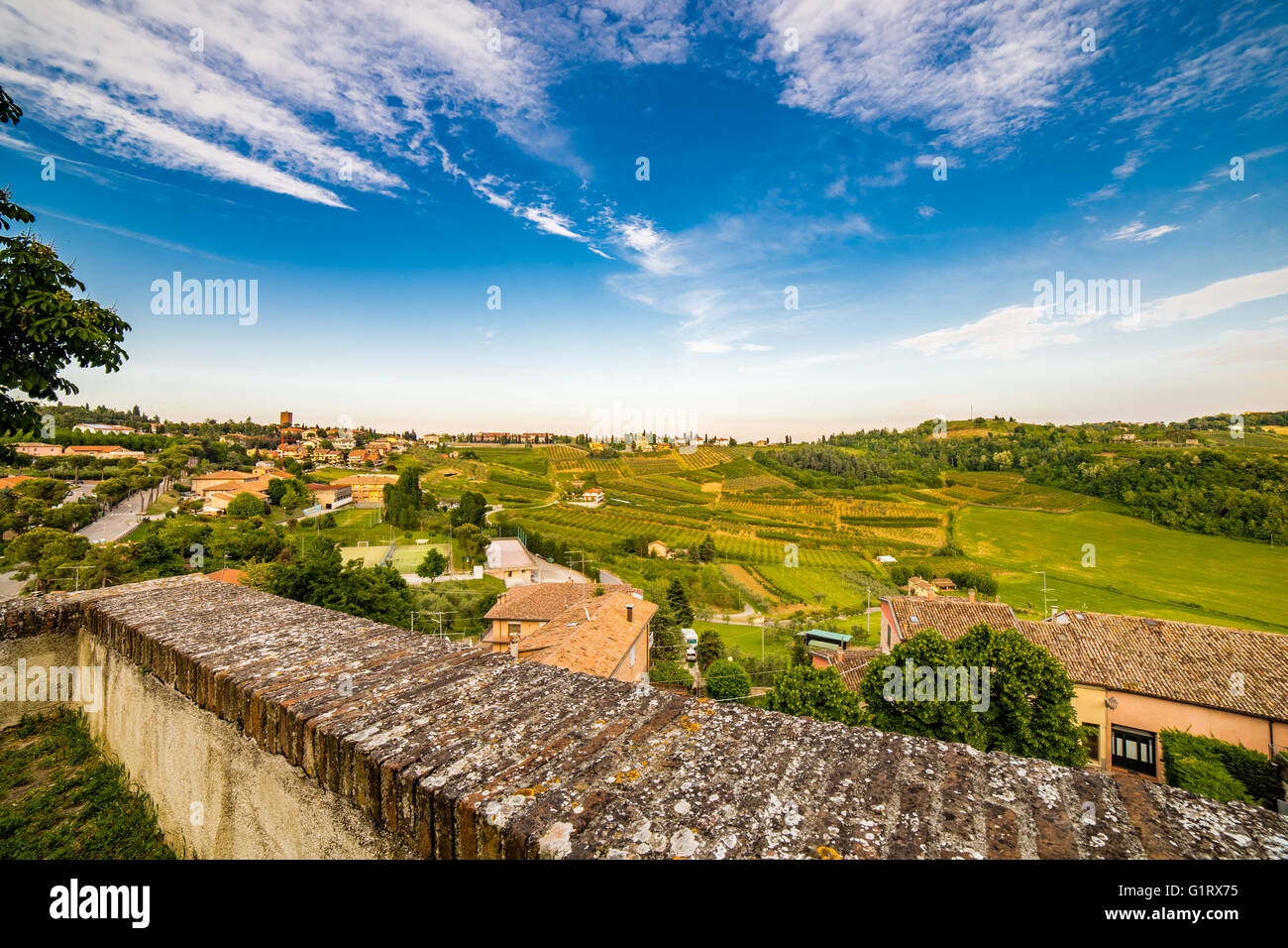 a small hilltop village streets in Emilia Romagna in Italy Stock Photo ...