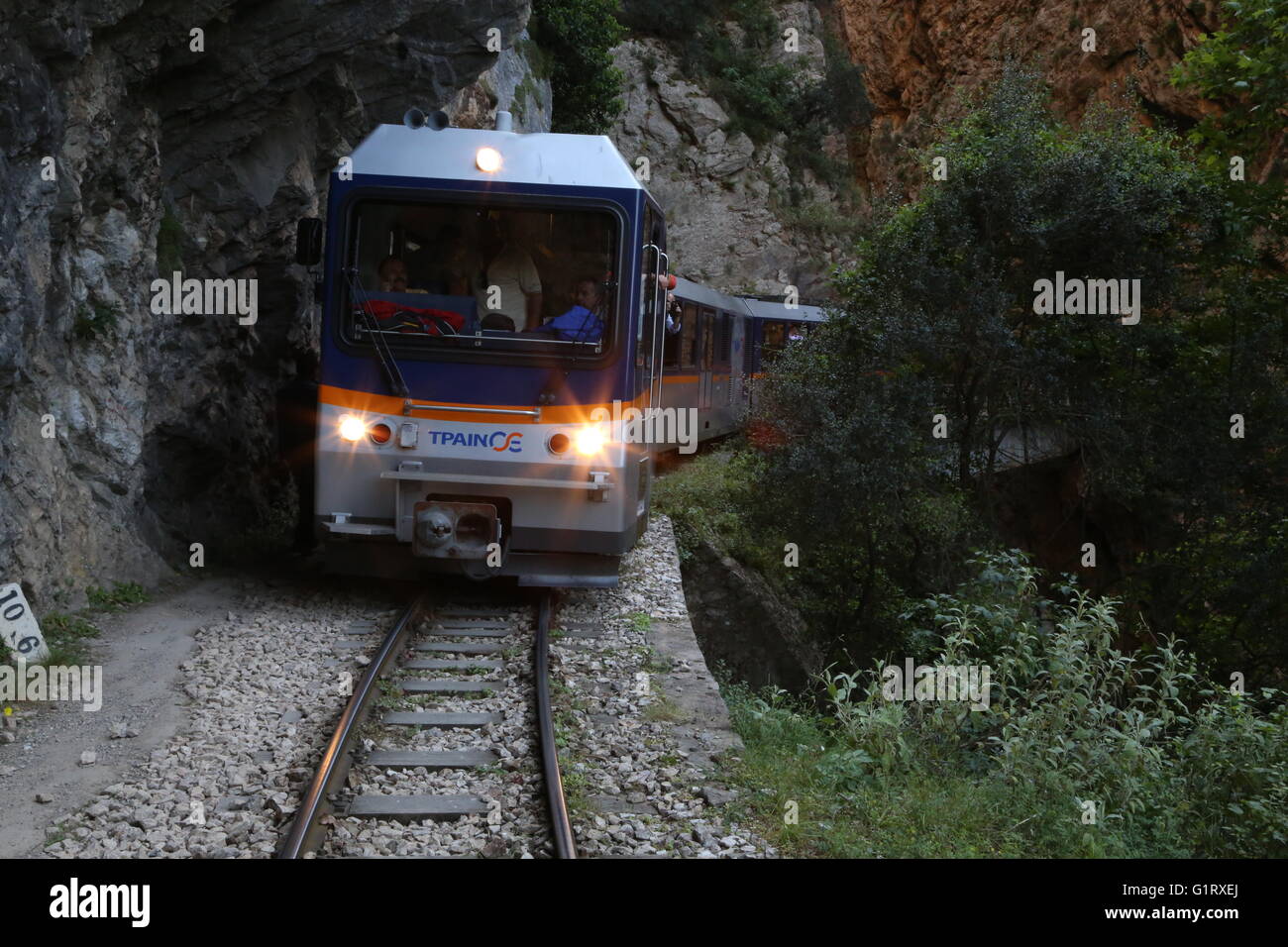 Odontotos rack railway, Greece, Kalavryta Stock Photo - Alamy