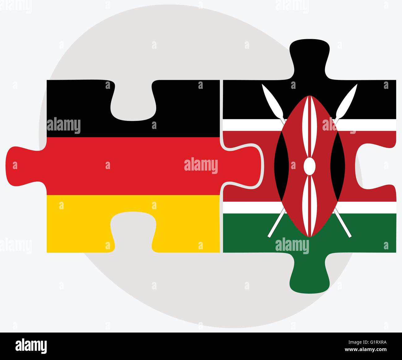 Germany and Kenya Flags in puzzle isolated on white background Stock ...