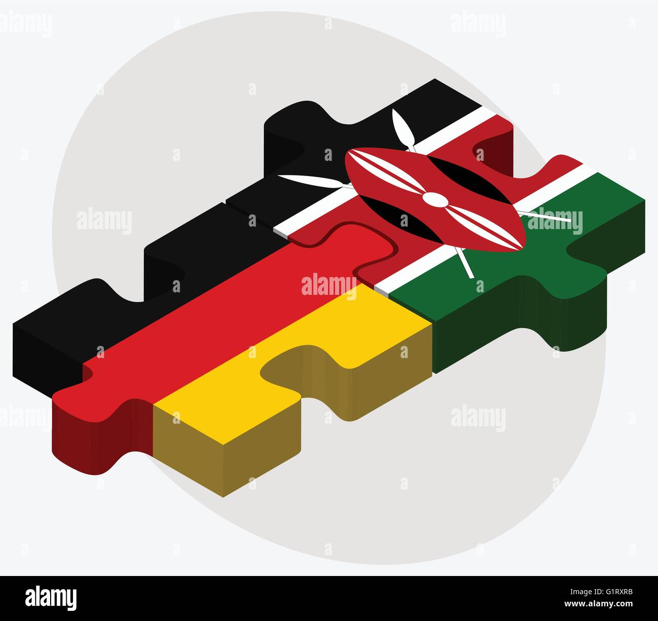 Germany and Kenya Flags in puzzle isolated on white background Stock ...