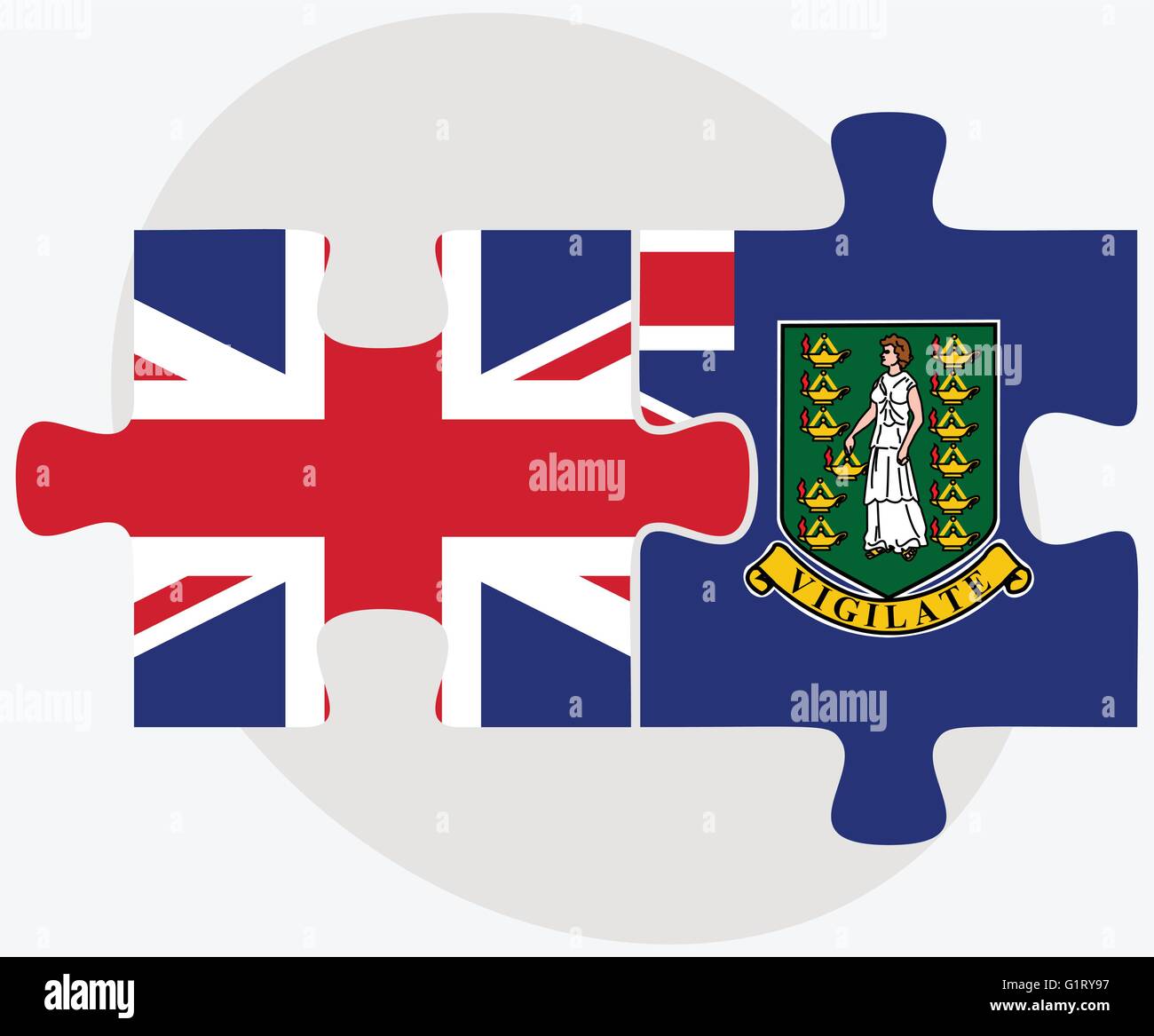 United Kingdom and Virgin Islands (British) Flags in puzzle isolated on ...