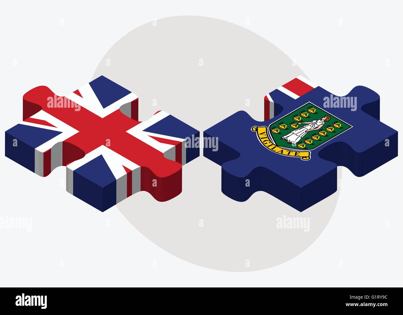 United Kingdom and Virgin Islands (British) Flags in puzzle isolated on ...